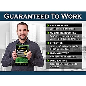 MaxGuard Bed Bug Traps (24 Traps) Non-Toxic Bed Bug Detection Traps. Detects, Traps, and Kills Bed Bugs and Crawling Insects Such as Spiders, Crickets, Cockroaches and Ants