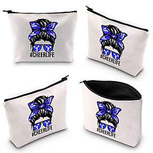 TOBGB Cheer Life Makeup Bag Cheerleader Gift Cheer Cosmetic Bag Cheerleading Gift Coach Gift Cheer Mom Gift (Cheer Life Bag)