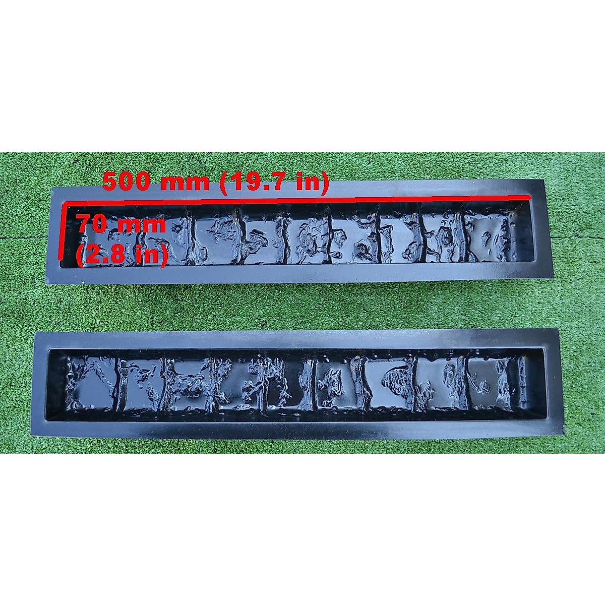 SvitMolds Sold 2 Pieces Small Edge Stone Concrete MOLDS Edging Border Mould ABS Plastic BR15