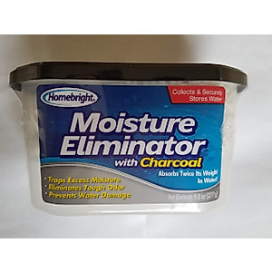 Homebright Moisture Eliminator with Charcoal, 9.8oz 277g, Traps Excess Moisture, Eliminates Tough Odor