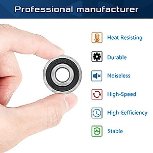 10 Pack Flanged Ball Bearings 5/8" x 1-3/8" x 1/2", Pre Lubricated, for Lawn Mower, Wheelbarrows, Carts & Hand Trucks Wheel Hub, Replacement for JD AM118315, AM35443, Stens 215-038, 215-061 Etc