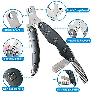 Dog Nail Trimmer for Anxiety Sensitive Dog, Quiet Sharpest Smoothest Dog Nail Clippers for Extra Large Medium Small Size Breed, Heavy Duty Metal Dog Nail Trimmers for All Dogs with Thick Toenail