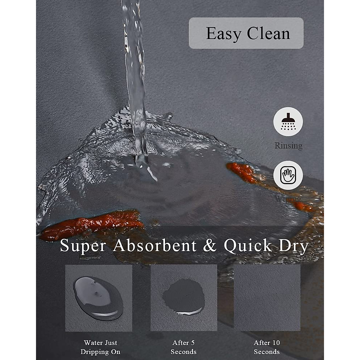 Coffee Mat-Coffee Bar Accessories-No Water Marks Dish Drying Mat-Coffee Bar Mat for Countertops Rubber Backing Bar Mat Under Coffee Maker Machine Coffee Pot-Perfect Coffee Station Organizer