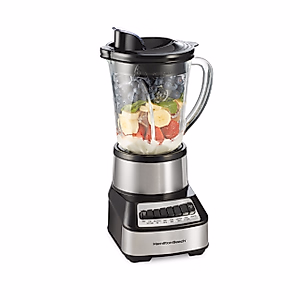 Hamilton Beach Wave Crusher Blender with 40 Oz Glass Jar and 14 Functions for Puree, Ice Crush, Shakes and Smoothies, Stainless Steel (54221)