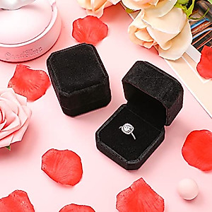 Laumoi 36 Pcs Velvet Ring Box for Wedding Ceremony Engagement Ring Box Jewelry Boxes Packaging Display Ring Case Earring Storage Holder for Proposal Anniversary Birthday Gift (Black)