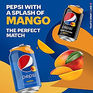 Pepsi Zero Sugar Flavors Variety Pack, Original, Mango, 12oz Cans (18 Pack)