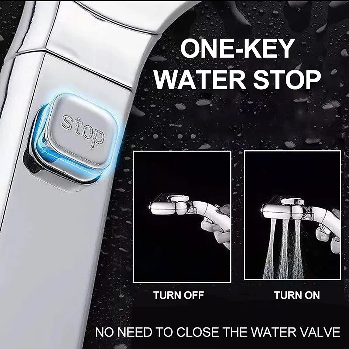 BIENKA Shower Head 4 Mode Adjustable High Pressure Water Saving One-Key Stop Water Handheld Pressurized Showerhead Bathroom