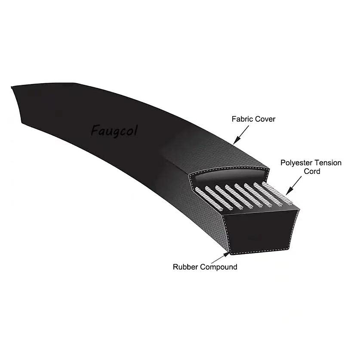 Garden Tiller Forward Drive Belt 3/8" x 23 3/4" for Troy-Bilt Craftsman 754-04089, 954-04089, GW-55037, 55037