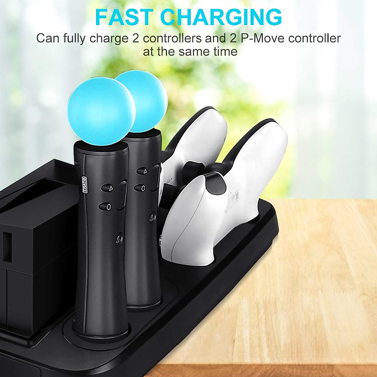 Charging Station for PS5 VR, PS VR Charging Display Stand - Showcase, Cool, Charge, and Display your PS5 VR - Playstation 5 Vertical Stand, Fan, Controller Charger and Hub