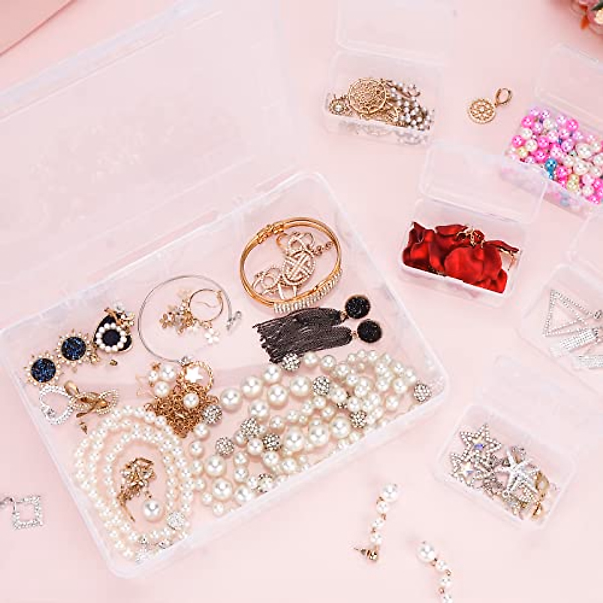 Gbivbe Small Plastic Storage Box, 13 Pieces Plastic Storage Cases Bead Organizers Boxes with Lid Mini Rectangles Boxes Craft Supply Case Bead Containers for Organizing