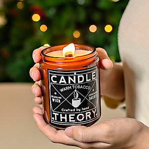 Candle Theory Warm Tobacco Scented Candle for Men 7.6 Ounce, Crackling Candle Men, Mens Candle for Bedroom, Scented Man Candle for Home, Men's Candles for Home, Man Candle, Men Scented Candles