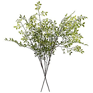 Melorca&Guilla Artificial Plants,2PCS 43.3" Green Nandina Faux Branches for Vase,Artificial Plants for Shop Garden Office Home Décor