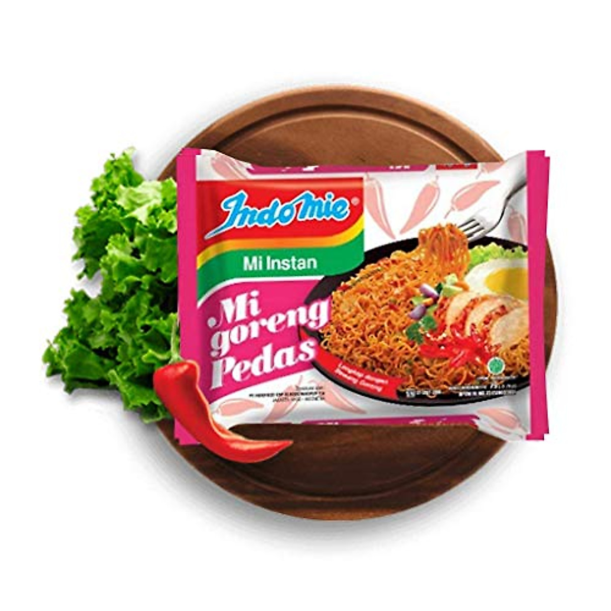 Indomie Mi Goreng Instant Stir Fry Noodles, Halal Certified, Hot & Spicy / Pedas Flavor 2.82 Ounce (Pack of 30)
