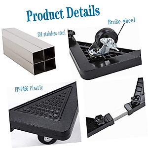 DOITOOL Wheel Mobile Bracket Soup Bowl with Lid Dolly Wheels Portable Mini Fridge Mini Fridge Stand Washer Base Portable+washing+machine Stainless Steel Trailer Electrical Appliance