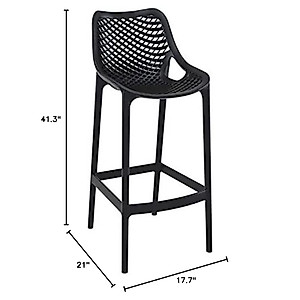 Compamia Air Patio Bar Stool in Black (Set of 2)