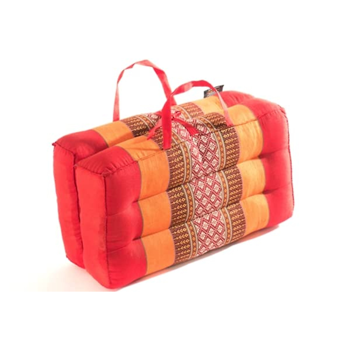 Zafuko Foldable Cushion - Cherry/Peach - organic Kapok filling, use folded and unfolded for meditation, soft yoga prop, portable cushion