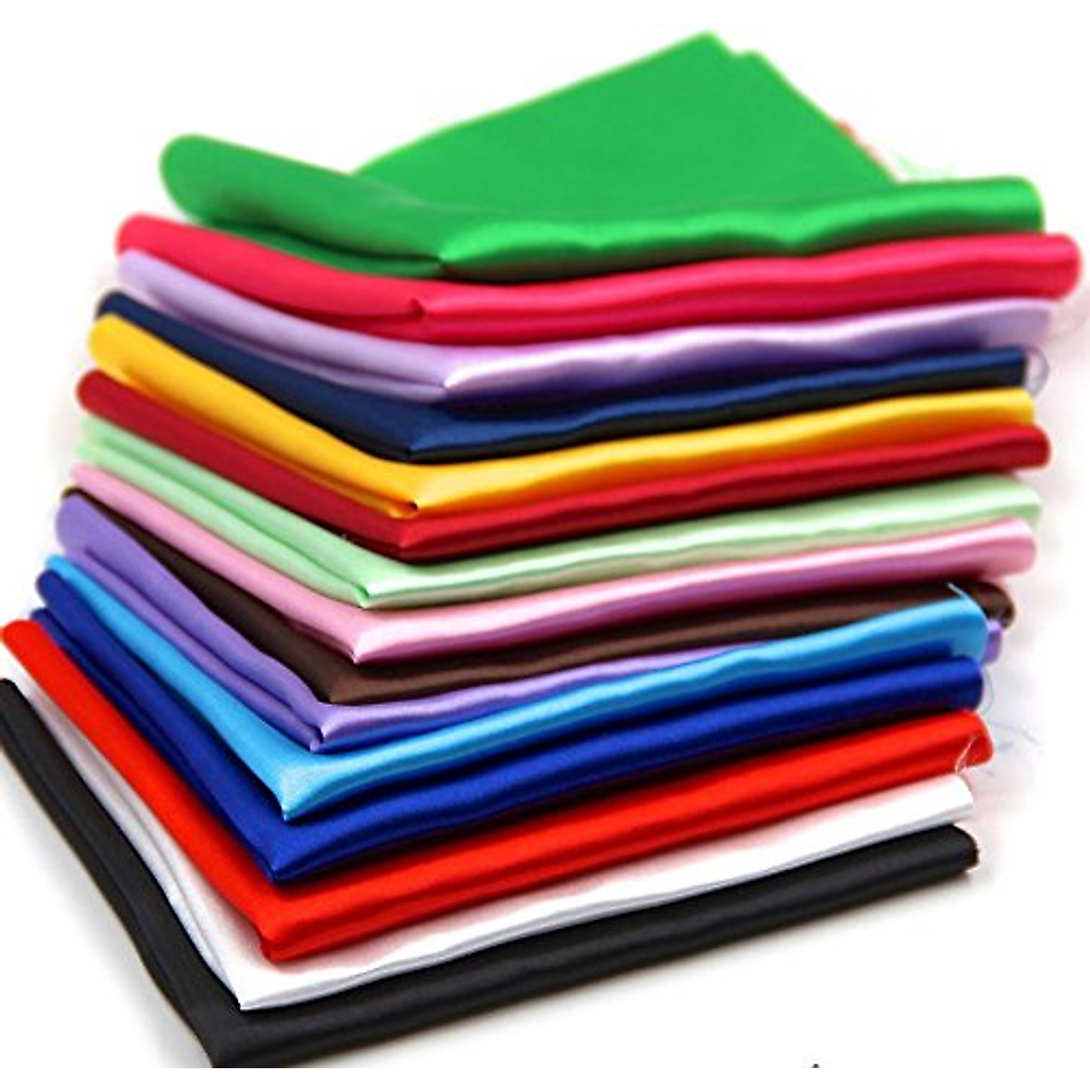 longshine-us 25pcs 12 x 12 Inch Premium Solids Pack Precut Solids Silk Fabric Squares Fabric Bundles for Sewing Quilt DIY Quilting Beginners