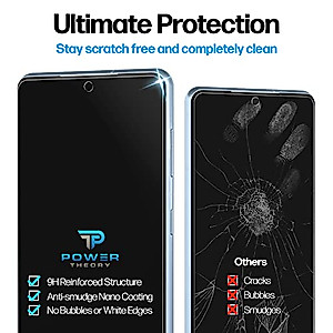 Power Theory Designed for Samsung Galaxy A53 5G Screen Protector Tempered Glass [9H Hardness], Easy Install Kit, 99% HD Bubble Free Clear, Case Friendly, Anti-Scratch, 2 Pack