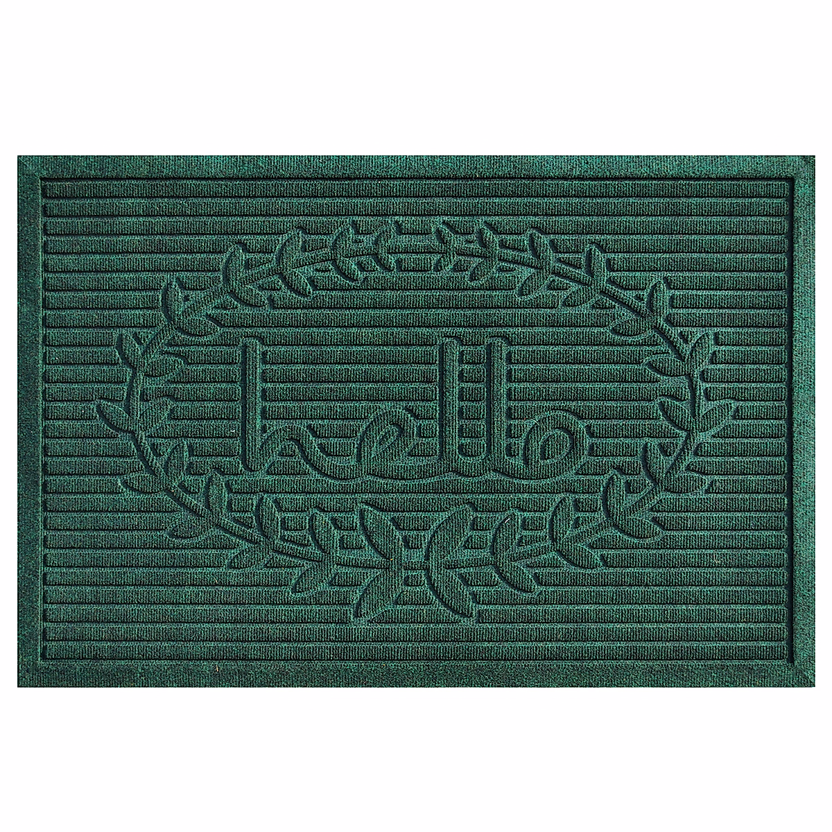 Calloway Mills 103152436 Poly Hello Indoor/Outdoor Mat, 24" x 36", Dark Green
