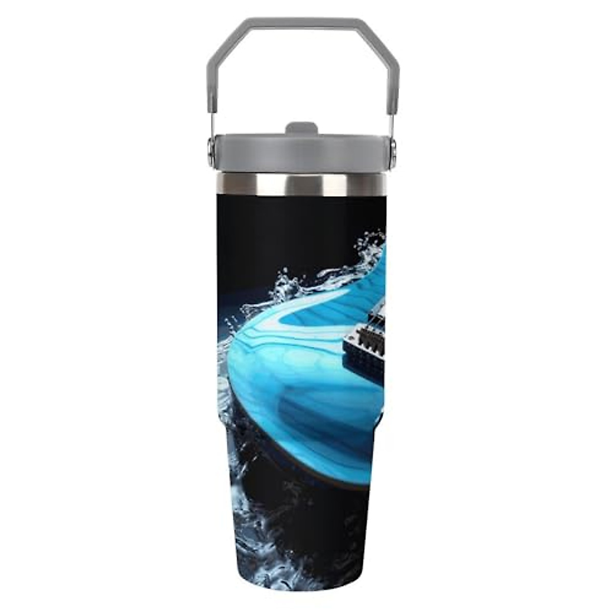 SYJTGDE Large Capacity Car Cup Blue Guitar Fashionable Upgrade Car Cup Advanced And Beautiful Travel Cup
