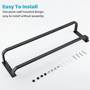Mooche Double Bath Towel Bars Towel Racks for Bathroom,Wall Mount Towel Holder Heavy Duty 24-Inch Towel Hanger Rail Wall Mount, SUS304 Stainless Steel Matte Black