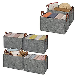 GRANNY SAYS Bundle of 4-Pack Fabric Storage Bins & 2-Pack Rectangle Storage Bins with Metal Frame