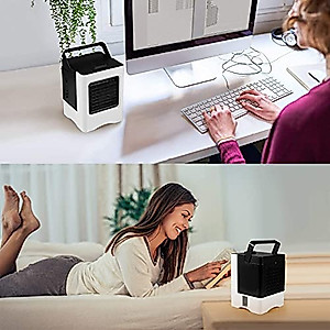 Portable Air Conditioners, 3-In-1 Air Cooler with 3 Speeds, Humidifier and Ultra Quiet, Evaporative Mini Air Conditioner for Room, Home and Office