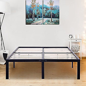 SLEEPLACE 14 Inch ST-3000 Ultra 3 Inch Wood Slat Bed Frame, King
