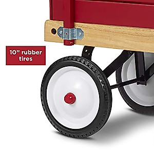 Radio Flyer Town and Country Wagon, Wooden Red Wagon