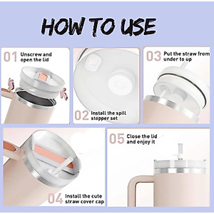 Tumbler with Lid & Straw 40oz | Leak Proof ,Insulated, Reusable Travel Coffee Mug Stainless Steel | Includes Tumbler Accessories Straw Cover + Silicone Boot for Water,Iced Tea Easter Gift(Blue, 40oz)