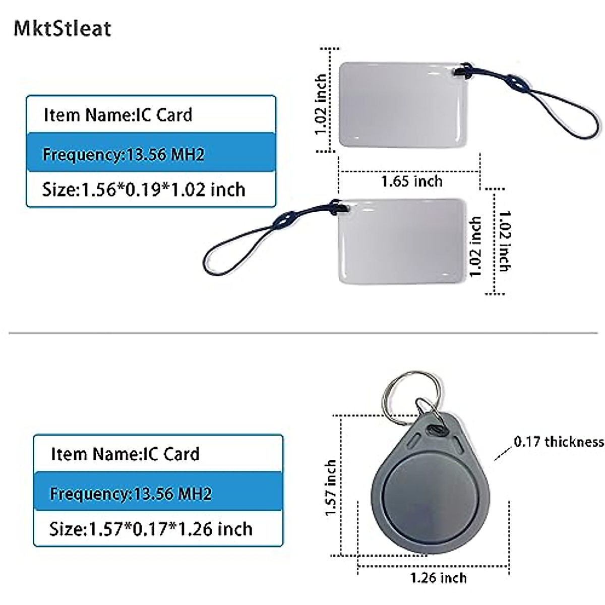 IC Card Fob Lock Door, 13.56 Mhz Smart TTLock Key, RFID Cards, Tarjeta ...