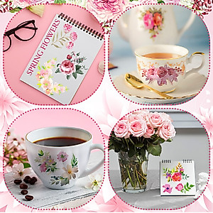 24 Sheets Rub on Transfers Flower Decor Stickers PET Iron on Transfers Plant Stickers Waterproof Vinyl Decals for Furniture Scrapbooking Diary Journals DIY Arts and Crafts Spring Decor (Floral)