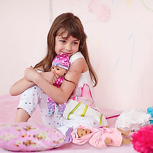 WONDOLL 10 Sets 14-16-Inch-Baby-Doll-Clothes-Outfits Dress Headbands Accessories Compatible with 43cm New Born-Baby-Doll, 15-inch-Baby-Doll, 18-Inch Doll