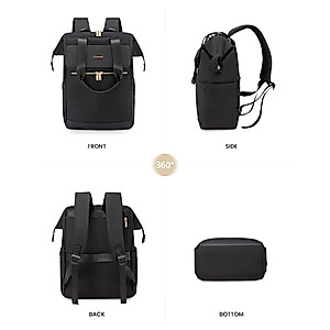 LOVEVOOK Laptop Backpack for Women Men, 17 Inch Work Backpacks Purse with USB Port, Waterproof Nurse Teacher Bag, Wide Open Business Travel Computer Backpack, Convertible College Tote Daypack