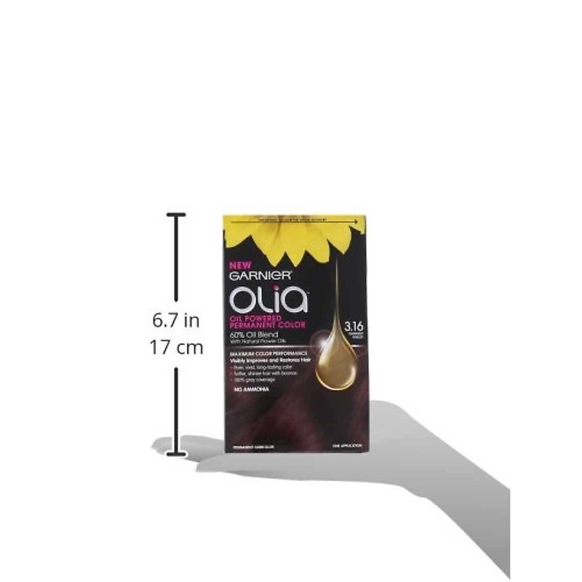 Garnier Olia Oil Powered Permanent Haircolor, 3.16 Darkest Violet (Packaging May Vary)