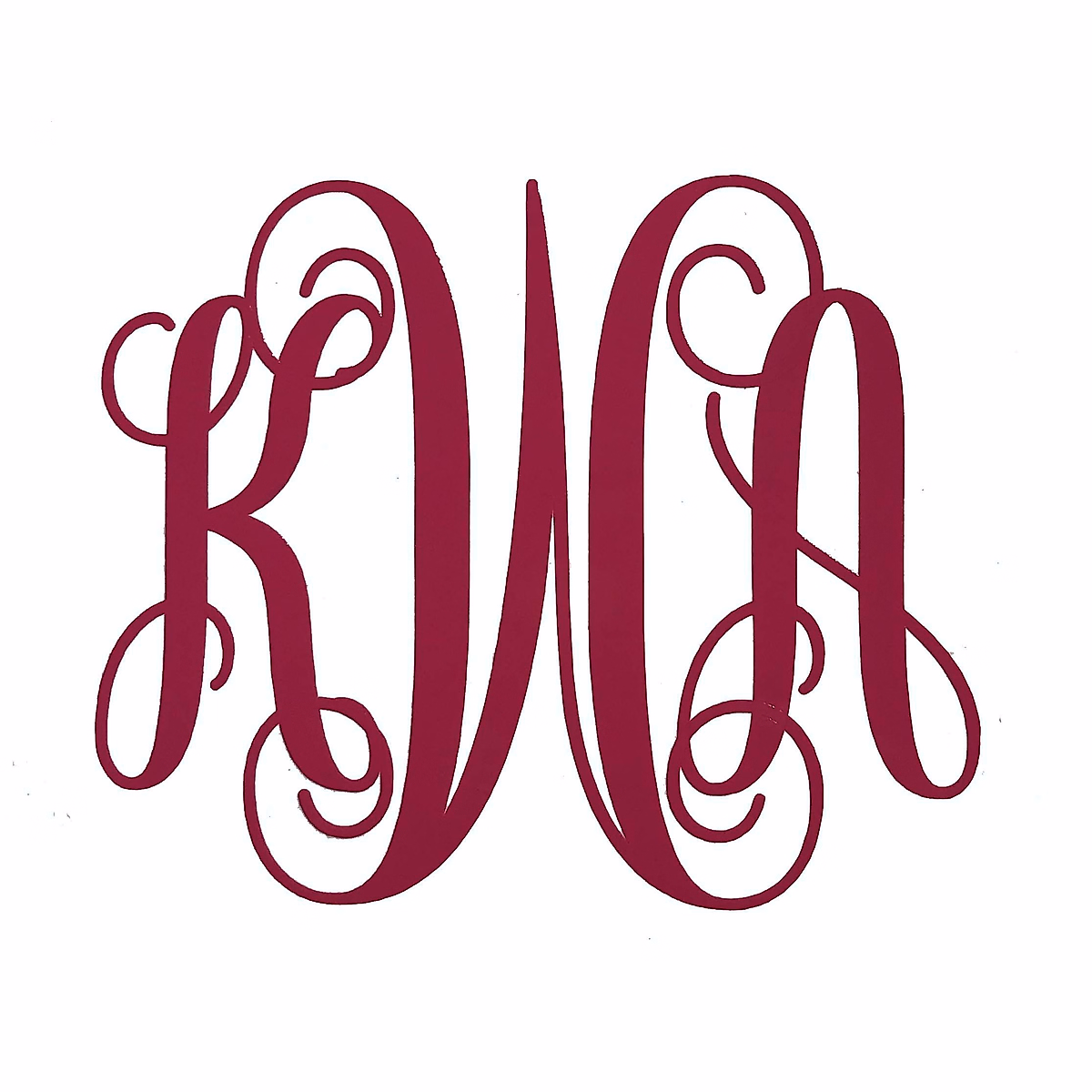 WickedGoodz Custom Vine Initial Monogram Vinyl Decal Bumper Sticker, for Tumblers, Laptops, Car Windows - Fancy Letter Name Design