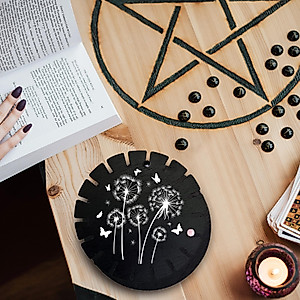 AHANDMAKER Pendulum Display Stand Wooden Pendulum Display Stand Stones Rocks Crystal Pendulum Holder with 18 Slots for Crystals Necklaces Accessories Decoration Spirit Altar Decoration - Dandelion