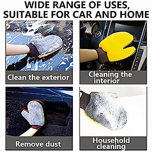 Rotkeym Car Wash Mitt,Premium Thick Coral Fleece Washing Gloves, Holds Tons of Sudsy Water for Effective Washing, Machine Washable, Lint Free, Scratch Free