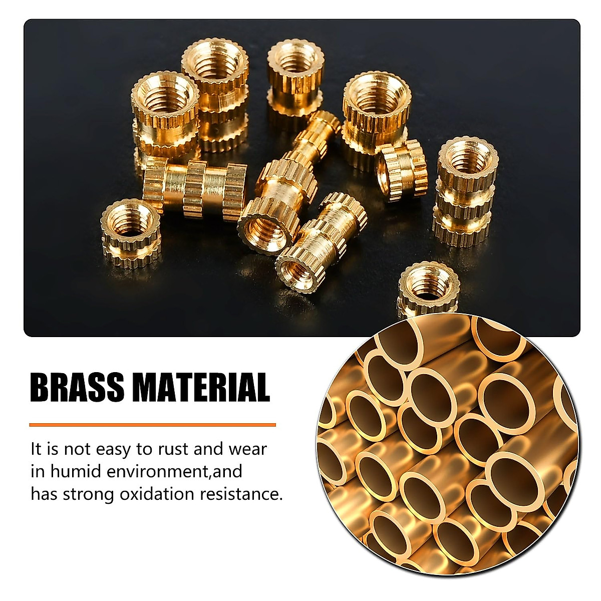 Canitu 420Pcs Threaded Inserts,M2 M3 M4 M5 Female Thread Metric Knurled Embedment Nuts Assortment Kit Brass Heat Set Insert for 3D Printing Components Injection Molding