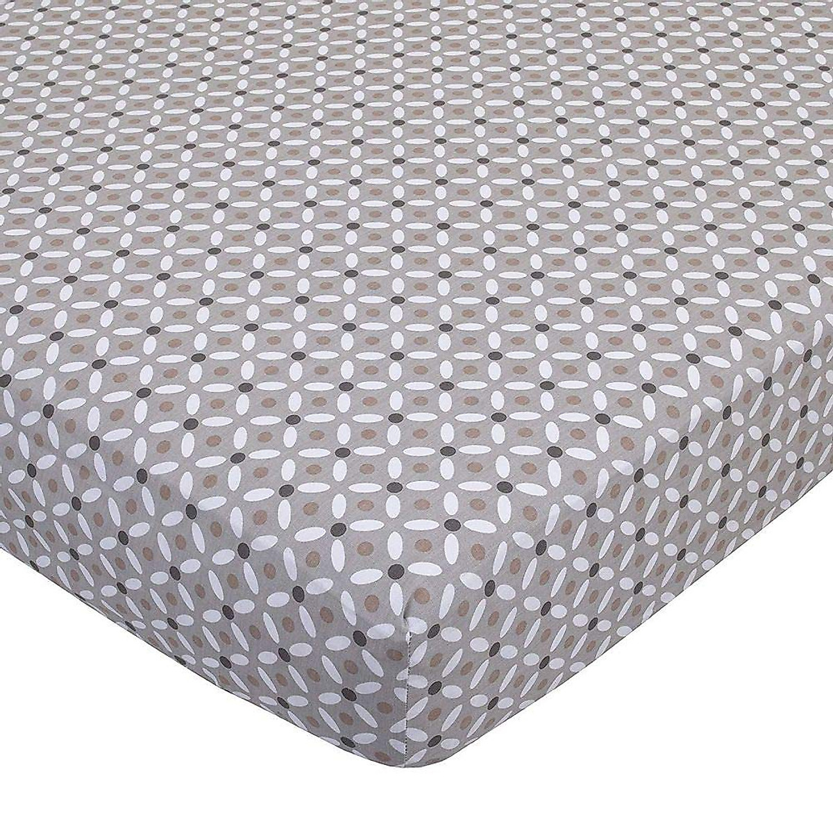 NoJo Play Day Pals Elephant/Bear/Lion/Zebra Animal 4 Piece Nursery Crib Bedding Set, Grey, Tan, Taupe, White