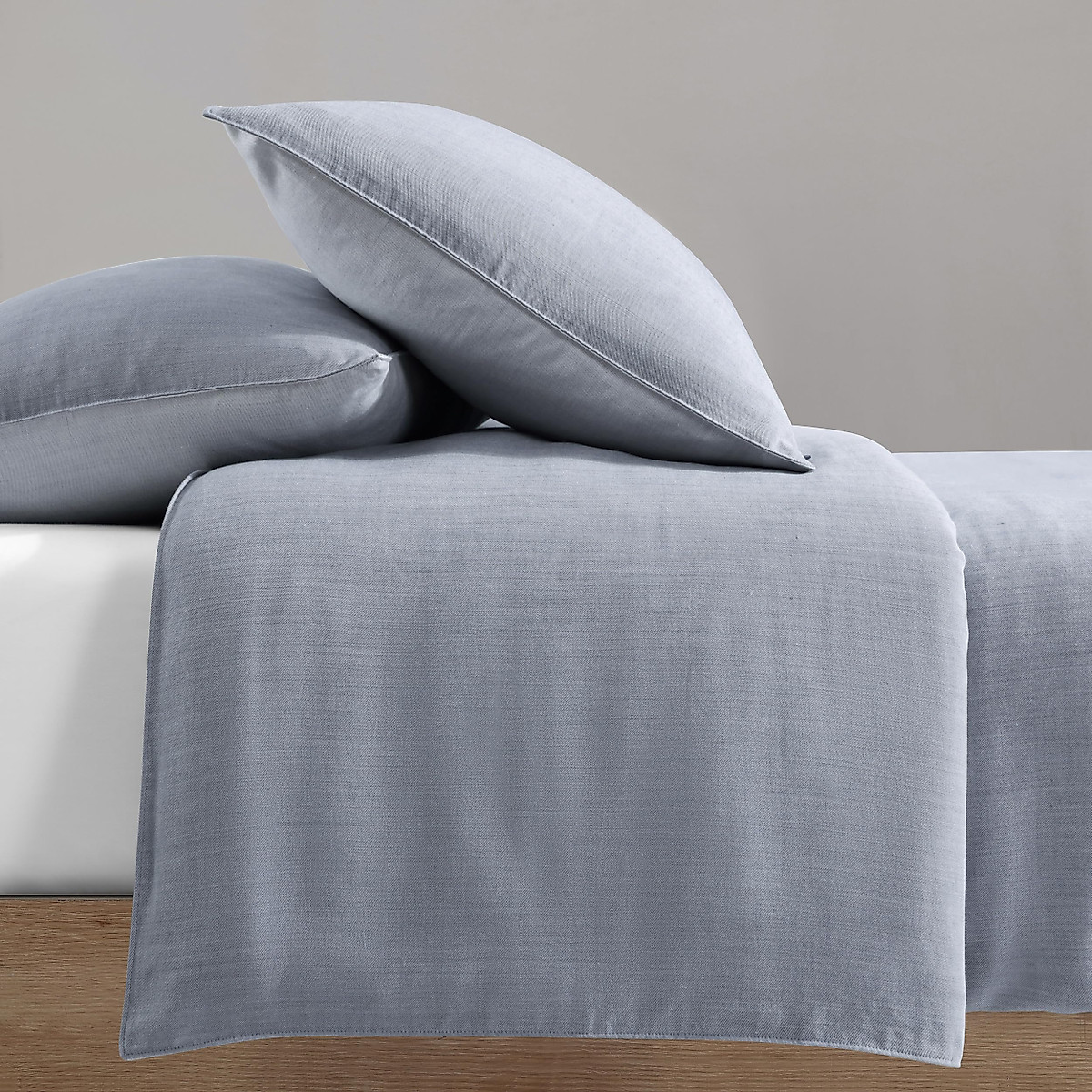 Calvin Klein - King Duvet Cover Set, Reversible Tencel Bedding with Matching Shams, Modern Home Decor (Slate Blue, King)