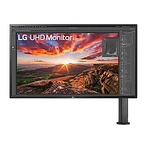 LG 32UK580-B 32" UHD 4K VA Monitor with Ergo Stand and DCI-P3 95% (Typ.) Color Gamut, HDR10 Compatibility and 5W (x 2) Built-in Speakers – Black (Renewed)