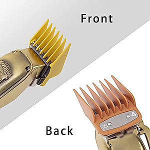 10 Pack Clipper Guards Cutting Guides Compatible with Wahl Clipper with Metal Clip/Color Coded-from 1/16 Inch to 1 Inch(1.5-25mm)，Fits All Full Size Compatible with Wahl Clippers