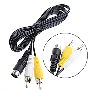 Games&Tech 5FT 5 Feet RCA TV AV Audio Video Cord Cable for Sega Genesis 1, Sega Mega Drive