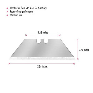 FantastiCAR 100-Pack Utility Knife Box Cutter Blades SK5 Carbon Steel with Pink Dispenser