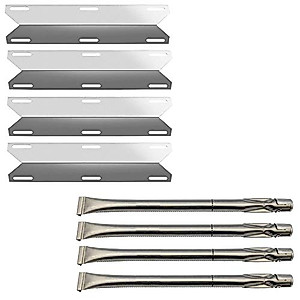 Htanch SN3041(4-Pack) SA0361 (4-Pack) 17 5/16" Heat Plate and Burners Relacement for Charmglow 720-0304 Nexgrill 720-0304 Permasteel PG-50400-S and Other Gas Grill Models