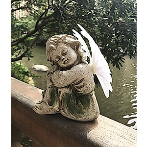 Bo-Toys Solar Powered Angel with Solar Fiber Optic Wings LED Garden Light Decor