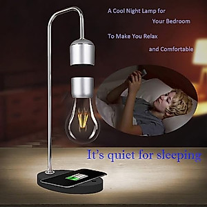 FloatGo Magnetic Levitating Lamp with Wireless Phone Charging Pad for iPhone Pro Max Floating Light Bulb LED Night Light Table Lamp Levitation Desk Lamp for Home Decoration Christmas Gift