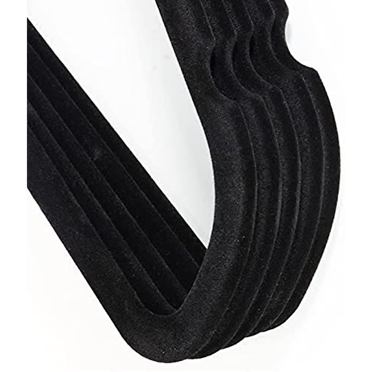 Tosnail 24 Pack Velvet Hangers Skirt Hangers Pants Clothes Hangers with Clips and Swivel Hook - Black