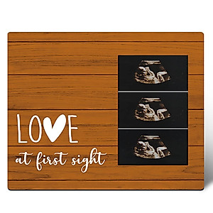 Baby Ultrasound Picture Frame, Love at First Sight, New Mom Gifts, Baby Pregnancy Announcements Gifts for First Time New Dad Mom Ready to Be, Baby Shower Gifts for First Time Parents Newborn Baby